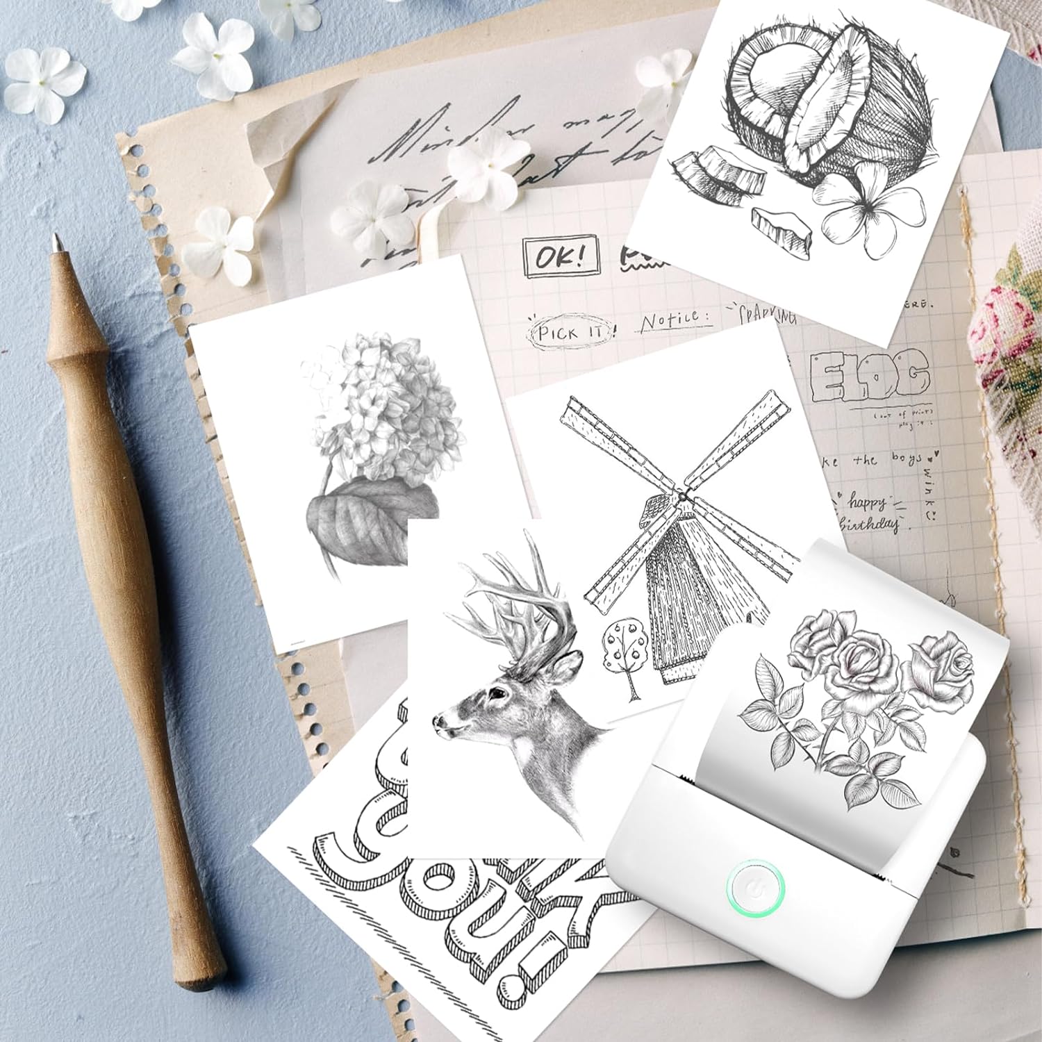 Ready Stock Mini Portable Thermal Printer Mobile Printer Photo Printer ...