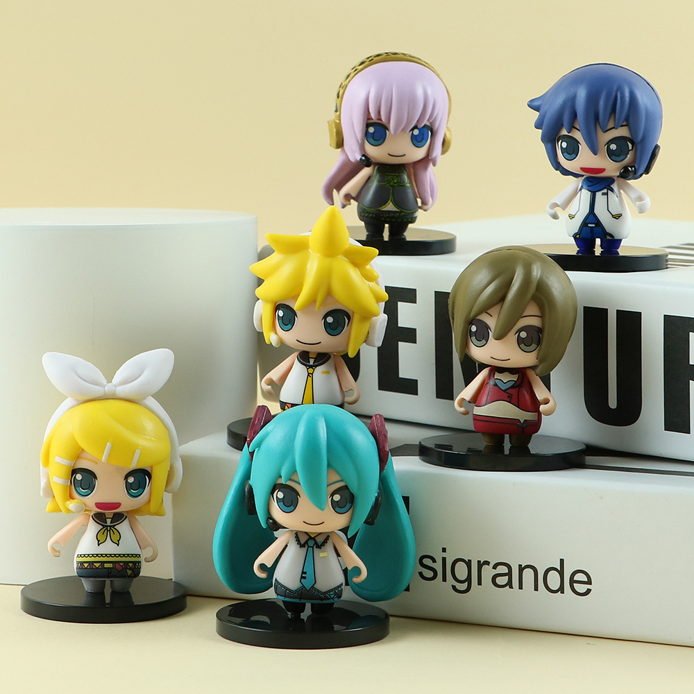 6Pcs/Set 5-7cm Virtual Idol Vocaloid Hatsune Miku Figure Akita Neru ...