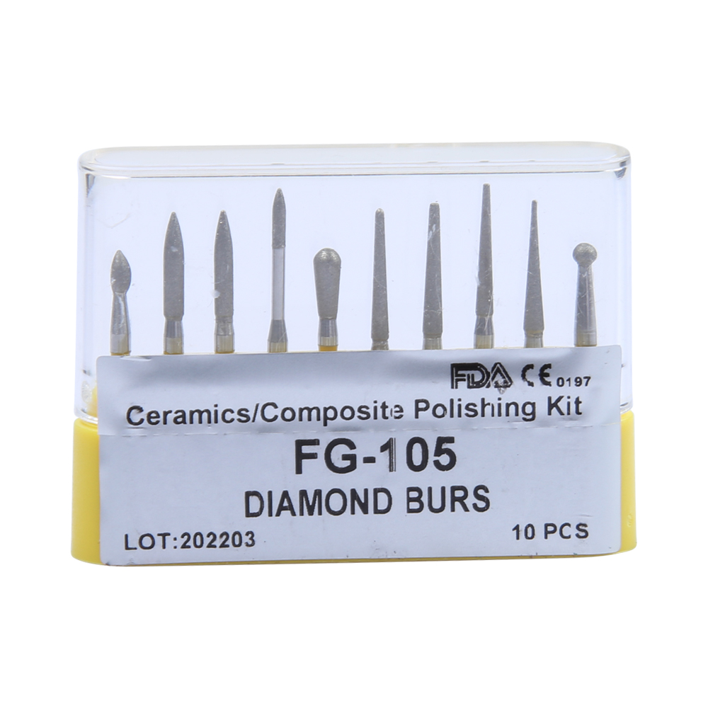 10pcs/box Dental Diamond Burs for Teeth Porcelain Ceramics Composite ...