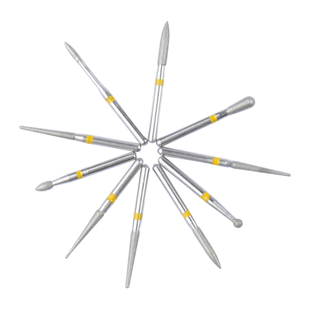 10pcs/box Dental Diamond Burs for Teeth Porcelain Ceramics Composite ...
