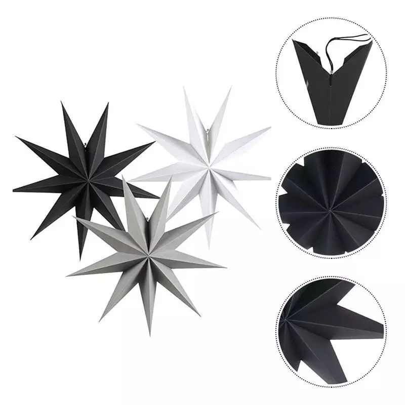 30cm Paper Star Origami Nine Point Star 3D Christmas Home Decoration ...