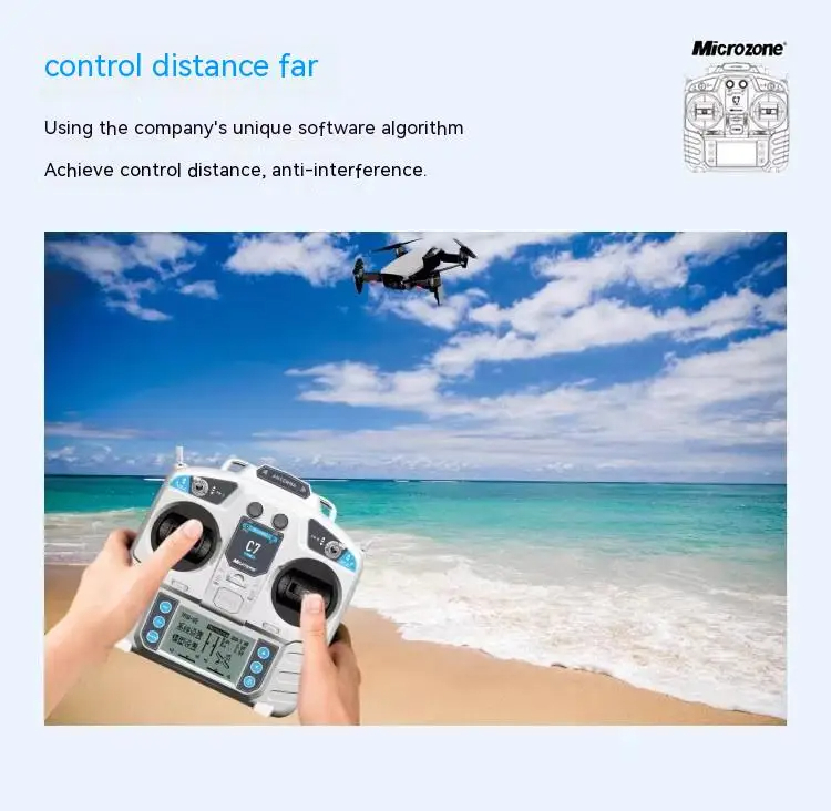 MicroZone MC7 C7 MINI 2.4G Controller Transmitter with MC8RE Receiver ...