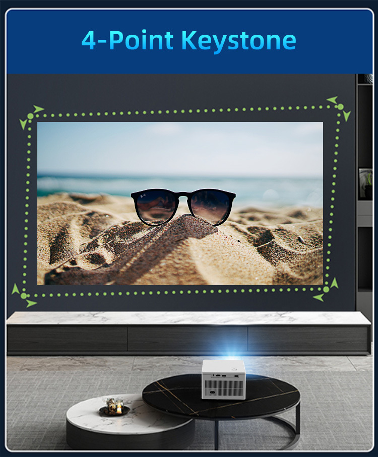 Smart Projector Android 10.0 4K 1080P Bluetooth 4.0 UHD LCD Projector ...