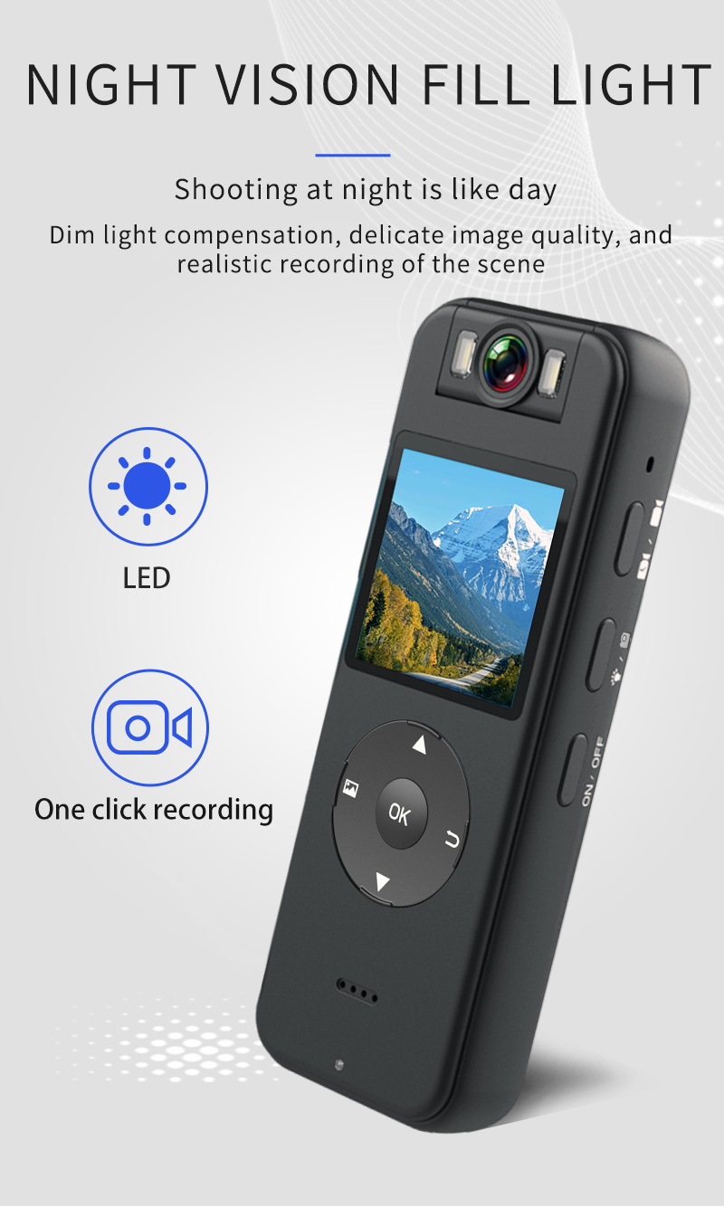 4K Mini Body Camera HD Sports Camera WiFi Hotspot Screen Display with ...