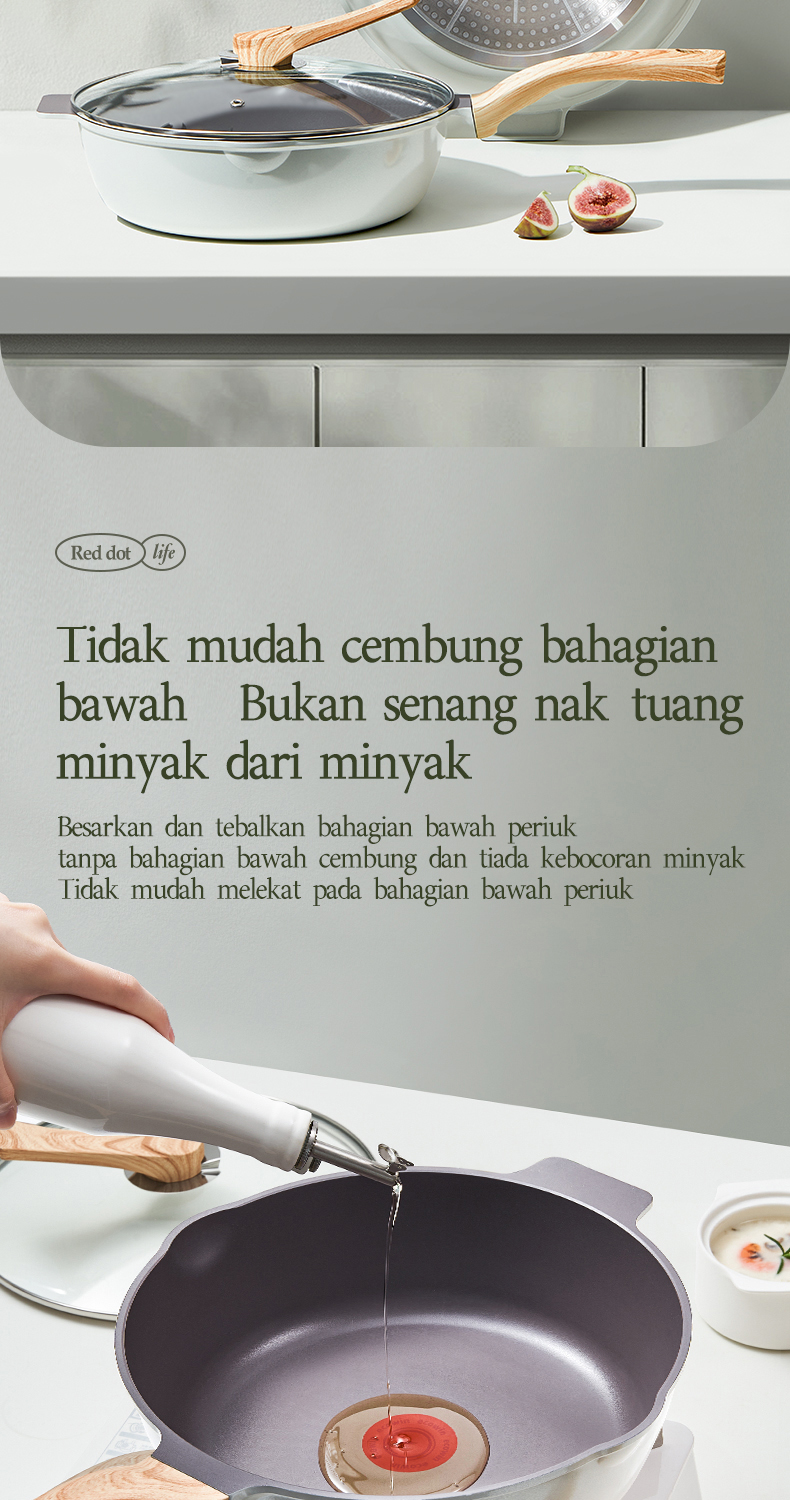 Ecowin cookware temperature sensing wok kuali non-stick pan comes with ...