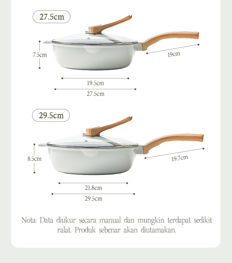 Ecowin cookware temperature sensing wok kuali non-stick pan comes with ...