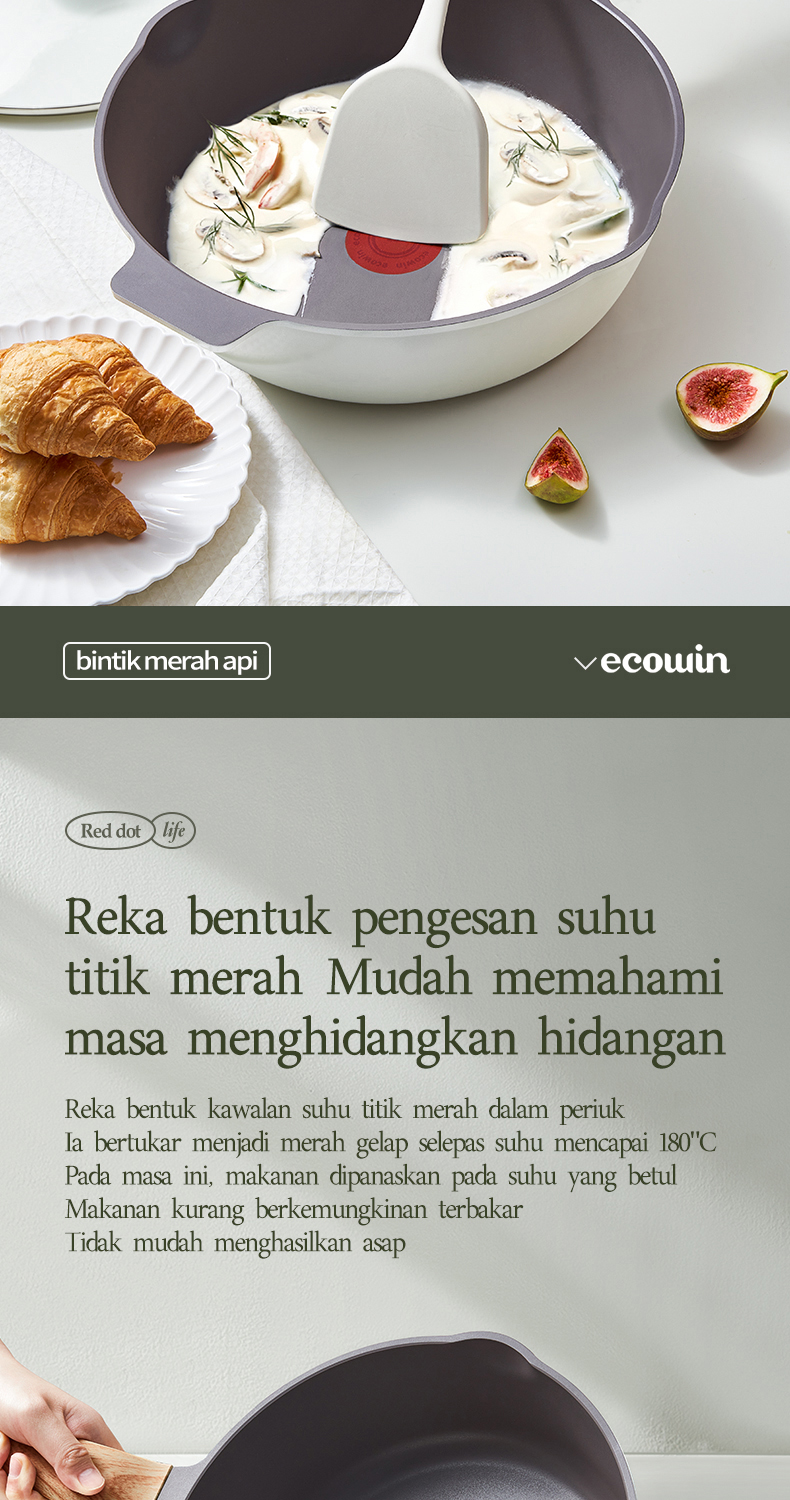 Ecowin cookware temperature sensing wok kuali non-stick pan comes with ...