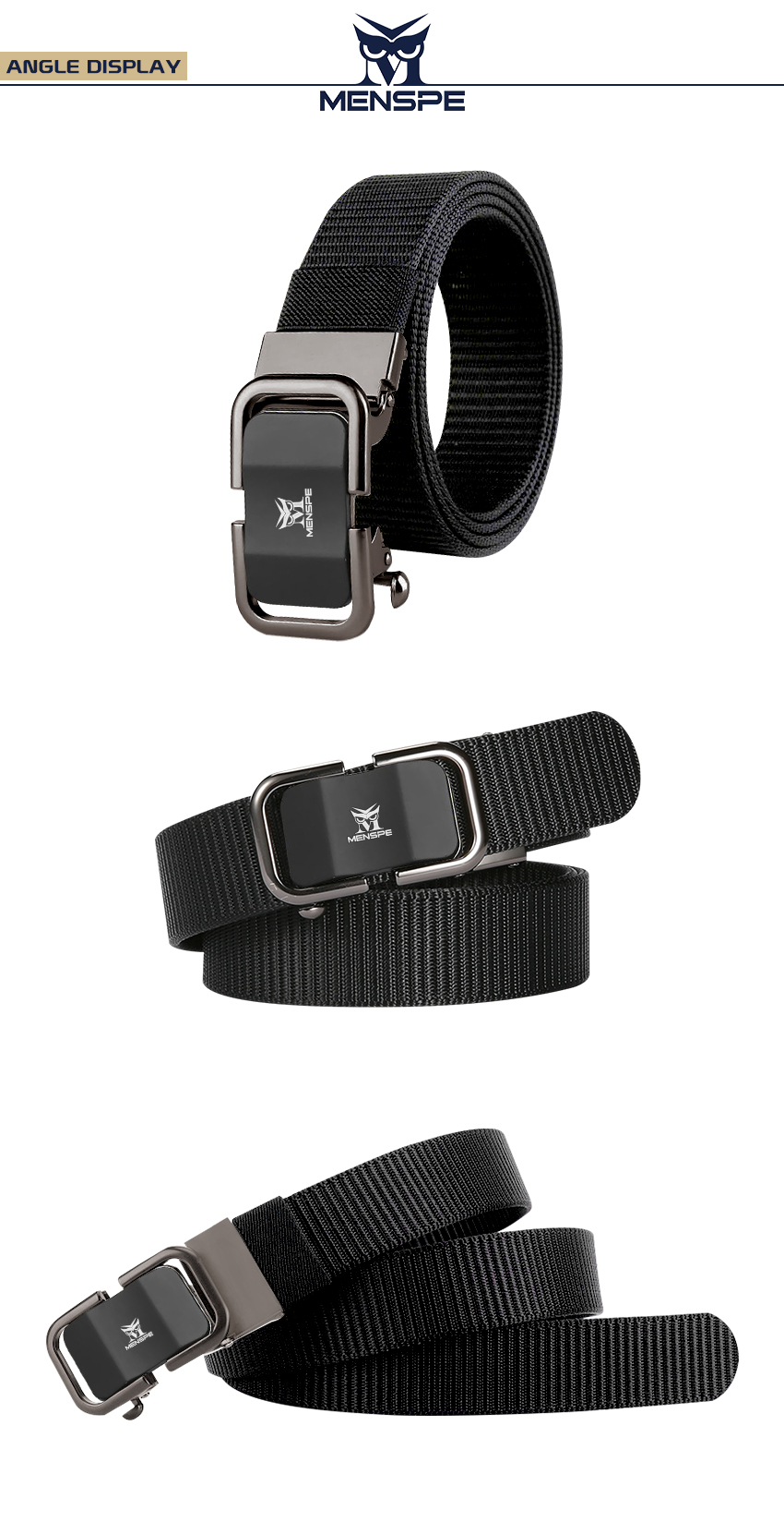 MENSPE Men Belt Outdoor Tactical Belt Quick Release Buckle Belt Nylon ...