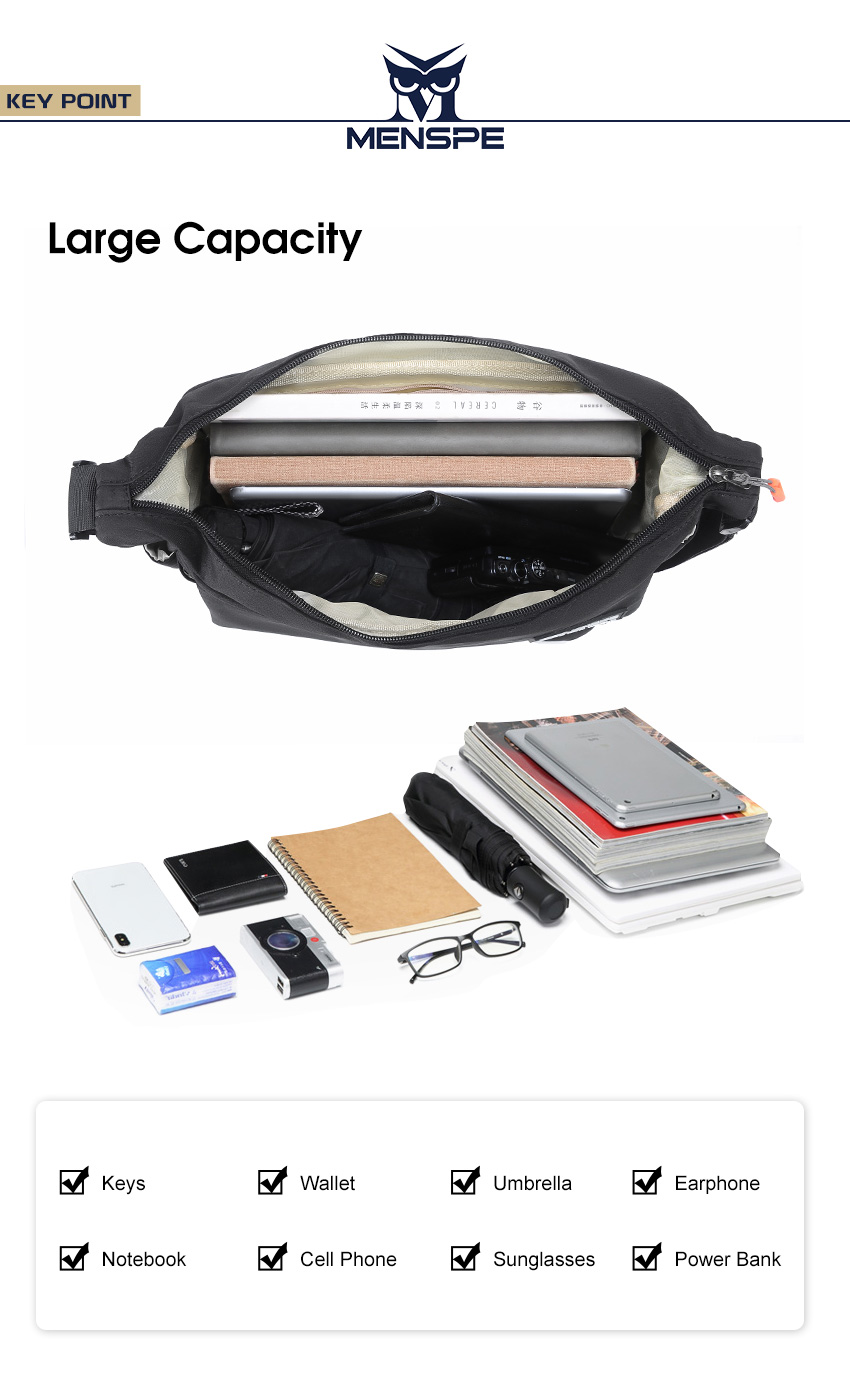 MENSPE Crossbody Bag Korean Fashion Nylon Men Sling Bag Lelaki | Shopee ...