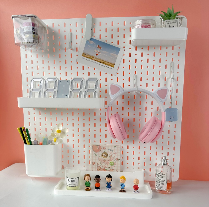 Pegboard Accessories Desk Organizer Perforated Wall Shelf Display Board ...