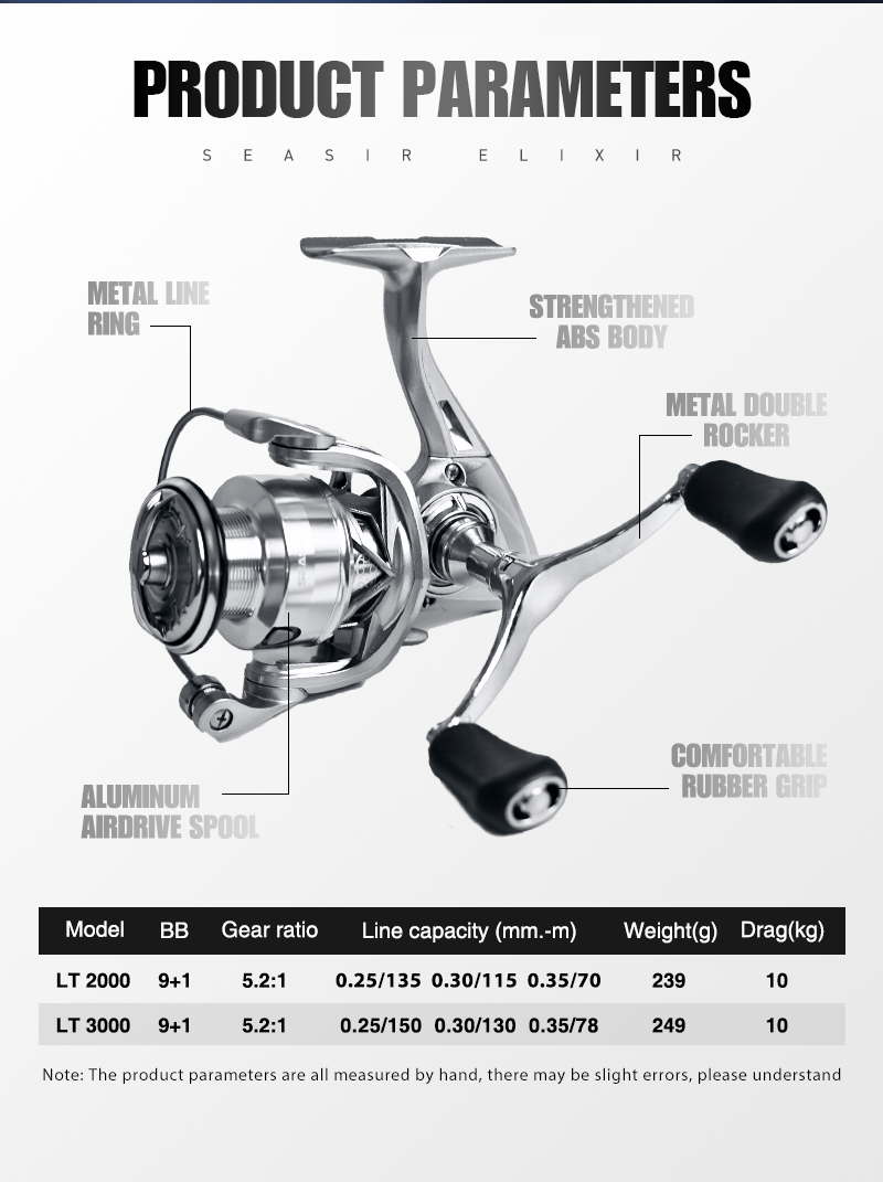 SEASIR ELIXIR Double Handle Grip Rocker Ultra Smooth Spinning Fishing ...