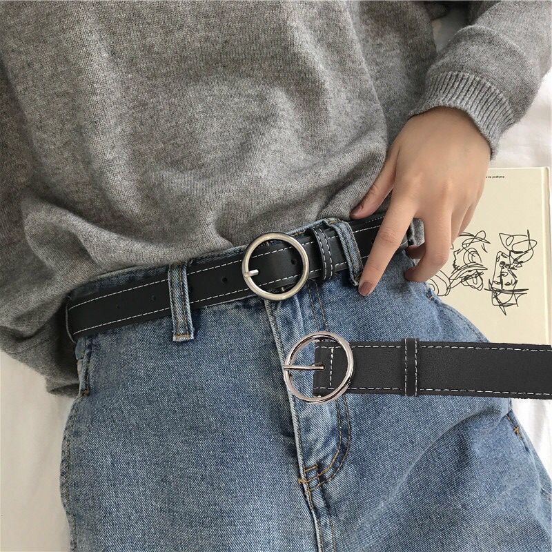 Casual chic Retro Belt Simple And Versatile Thin Belt Korean Jeans Belt ...