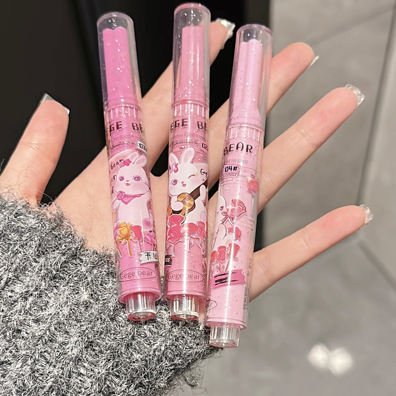 GECOMO Watery Mirror Lip Gloss, Garden Rabbit Lipstick Set, Press-on ...