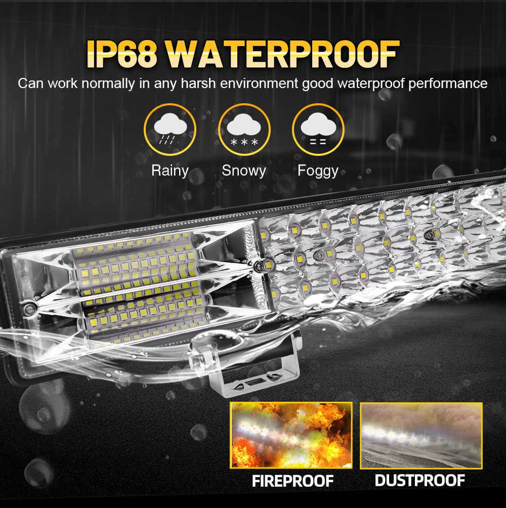 BraveWay Straight lights Putih Tri-row 12/20/26/32/40inch Led Light Bar ...