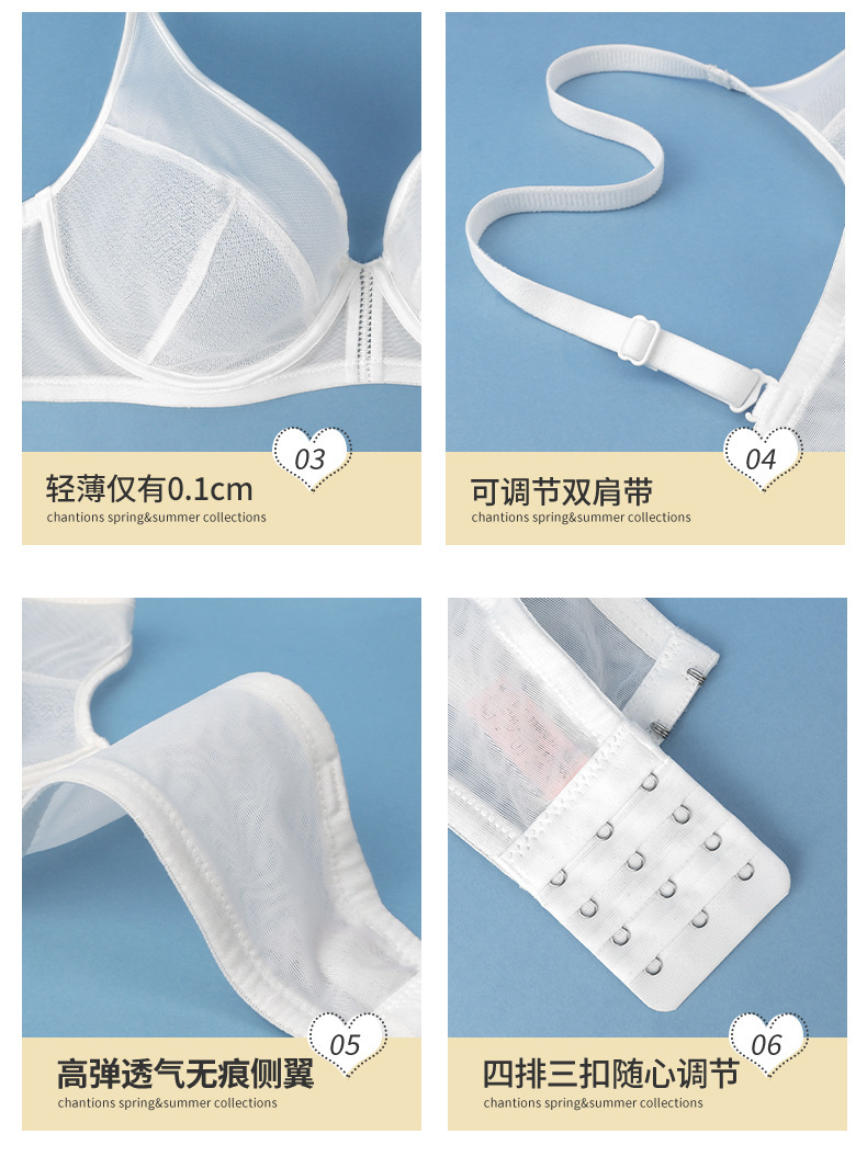 Momo Ultra-Thin Cup Sexy Lace Gauze Large Size Frameed Underwear Women ...