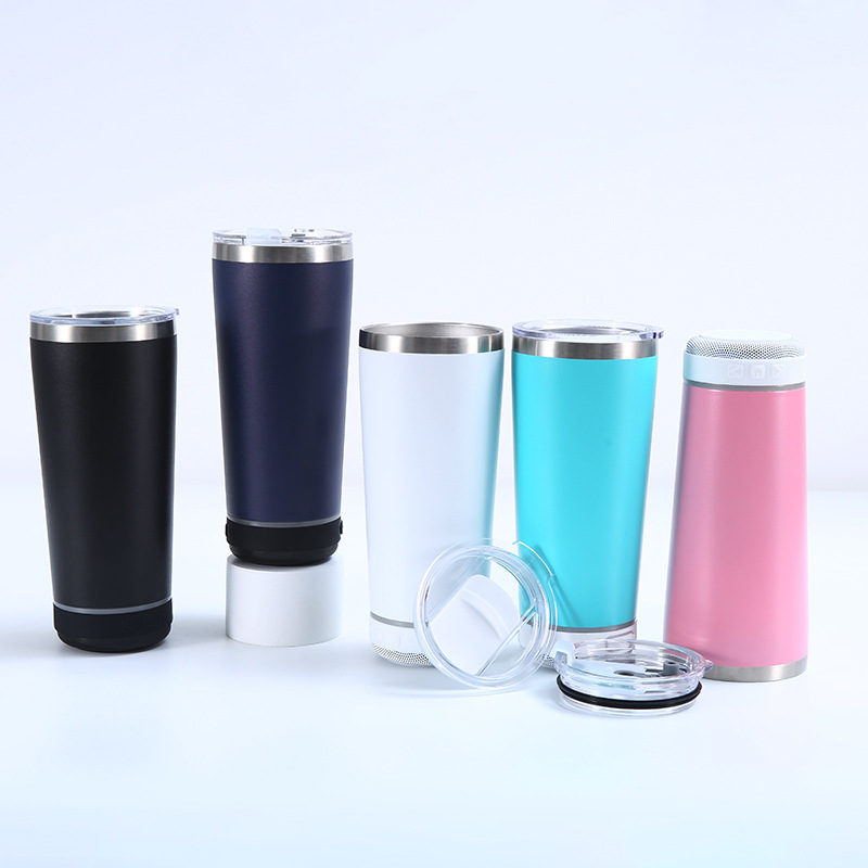Bluetooth speaker thermos cup Stainless steel portable refrigerated ice ...