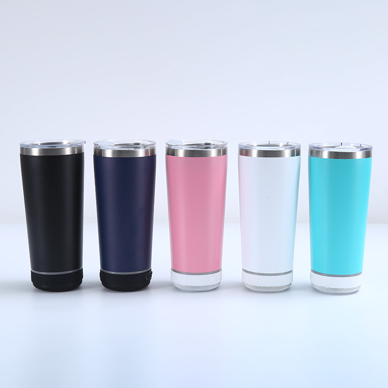 Bluetooth speaker thermos cup Stainless steel portable refrigerated ice ...