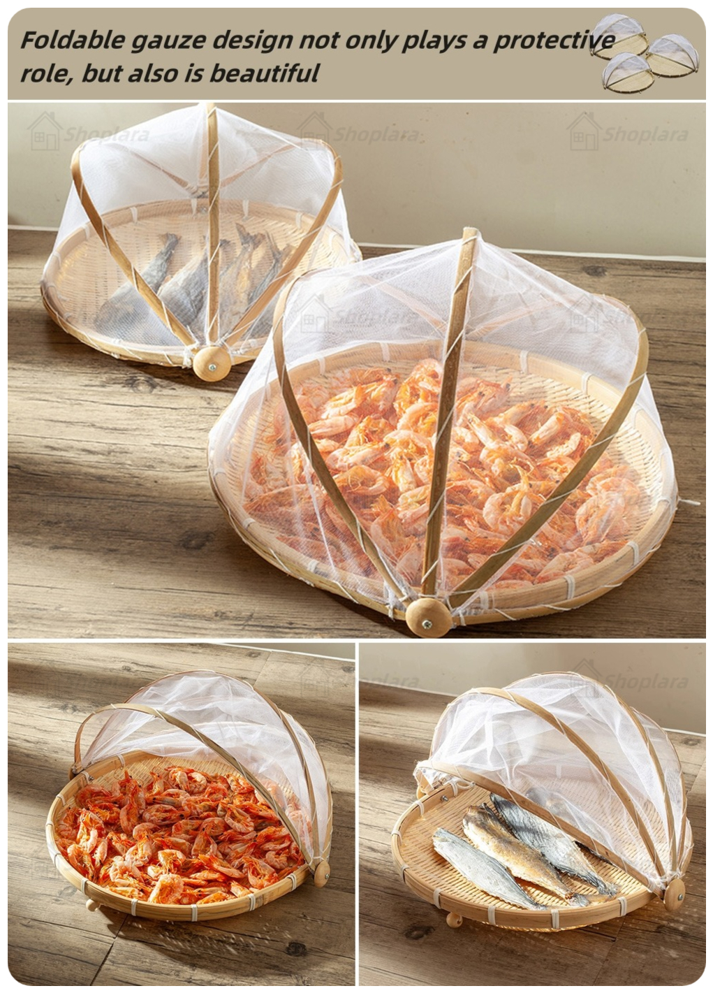 Anti-insect Dustproof Basket Fruit Vegetable Tray Mesh Drying Dustpan ...