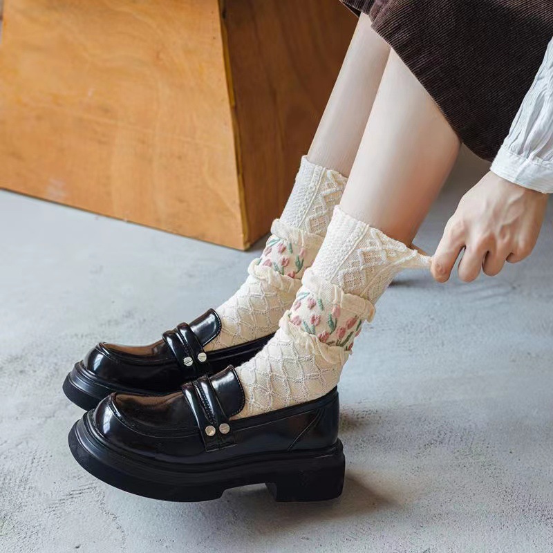 Mori Tulip Ladies Socks Flower Preppy Style Girl Socks | Shopee Malaysia