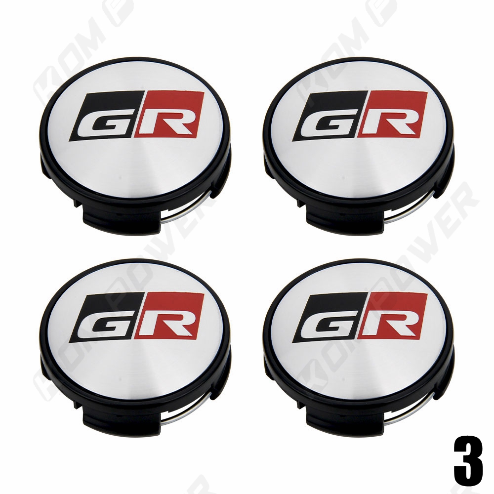 4PCS OD 62MM / ID 60MM Rim Cap GR SPORT Logo Emblem Sticker Wheel ...