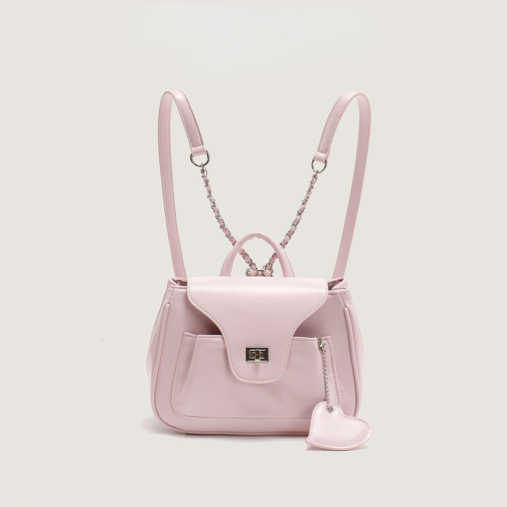 Seagloca New Top-quality Korean Fashion Chain Leather Backpack Cross ...