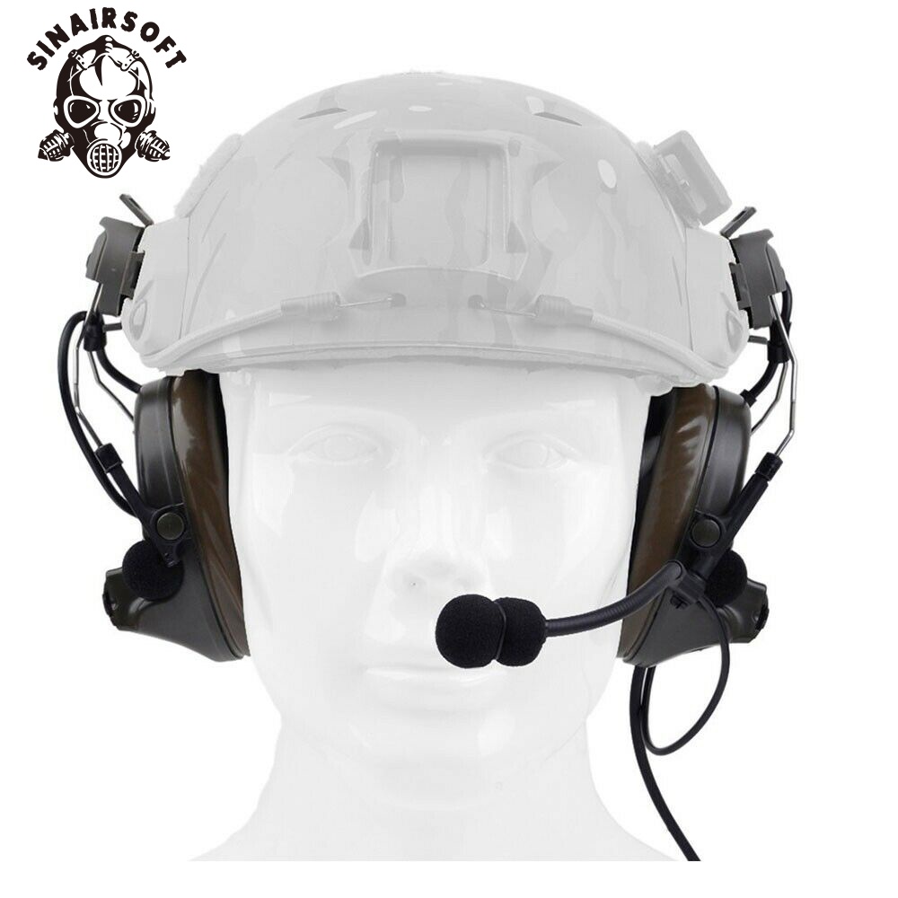 SINAIRSOFT Tactical COMTAC II Helmet Mount Headphone Silicone Earmuffs ...