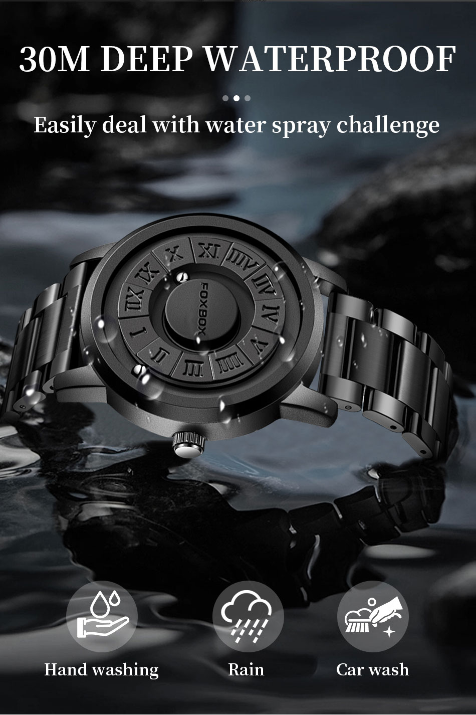 LIGE x FOXBOX Jam Tangan Lelaki Waterproof Watch Men Stainless Steel ...