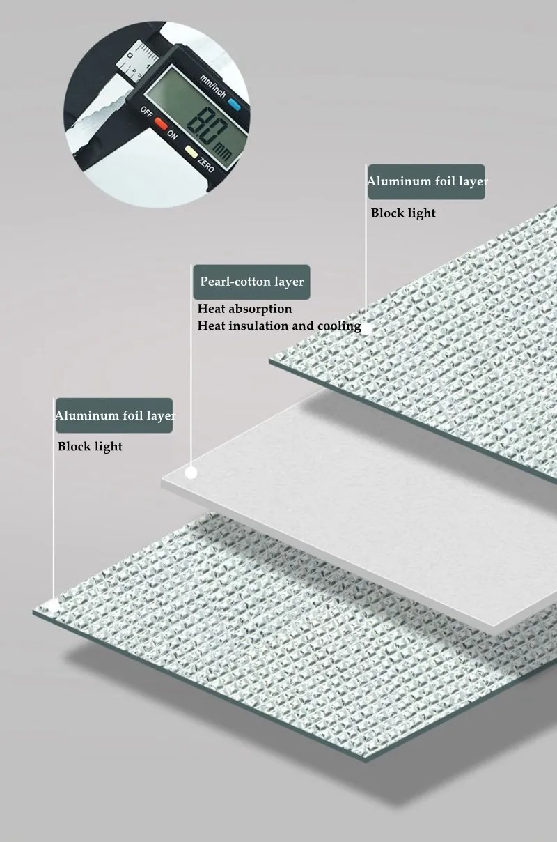 Thicken 6mm Household Glass Window Sunshades Anti-UV Aluminum Foil ...
