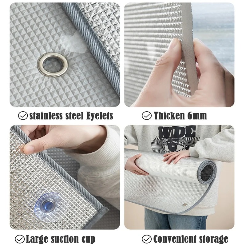 Thicken 6mm Household Glass Window Sunshades Anti-UV Aluminum Foil ...