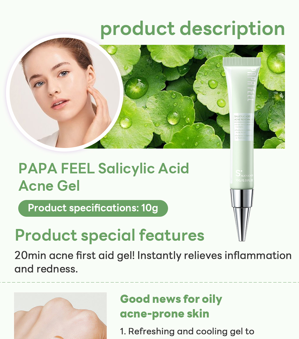 PAPA FEEL Salicylic Acid Acne Treatment Gel Calm 10g Rapid Acne ...