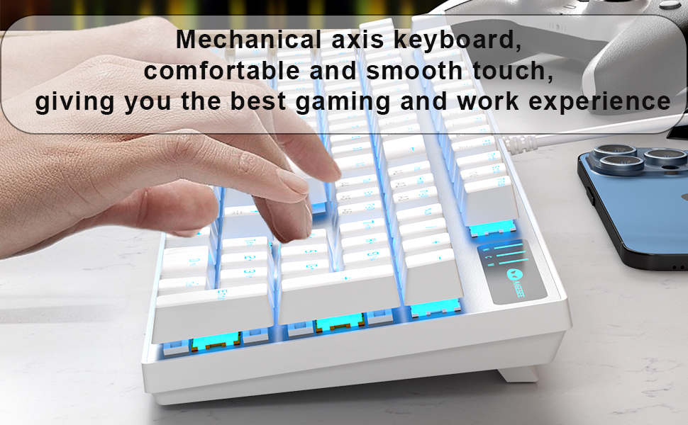 MageGee Mechanical Gaming Keyboard Blue/Red Switch 104 Keys Wired LED Backlit Anti-Ghosting ...