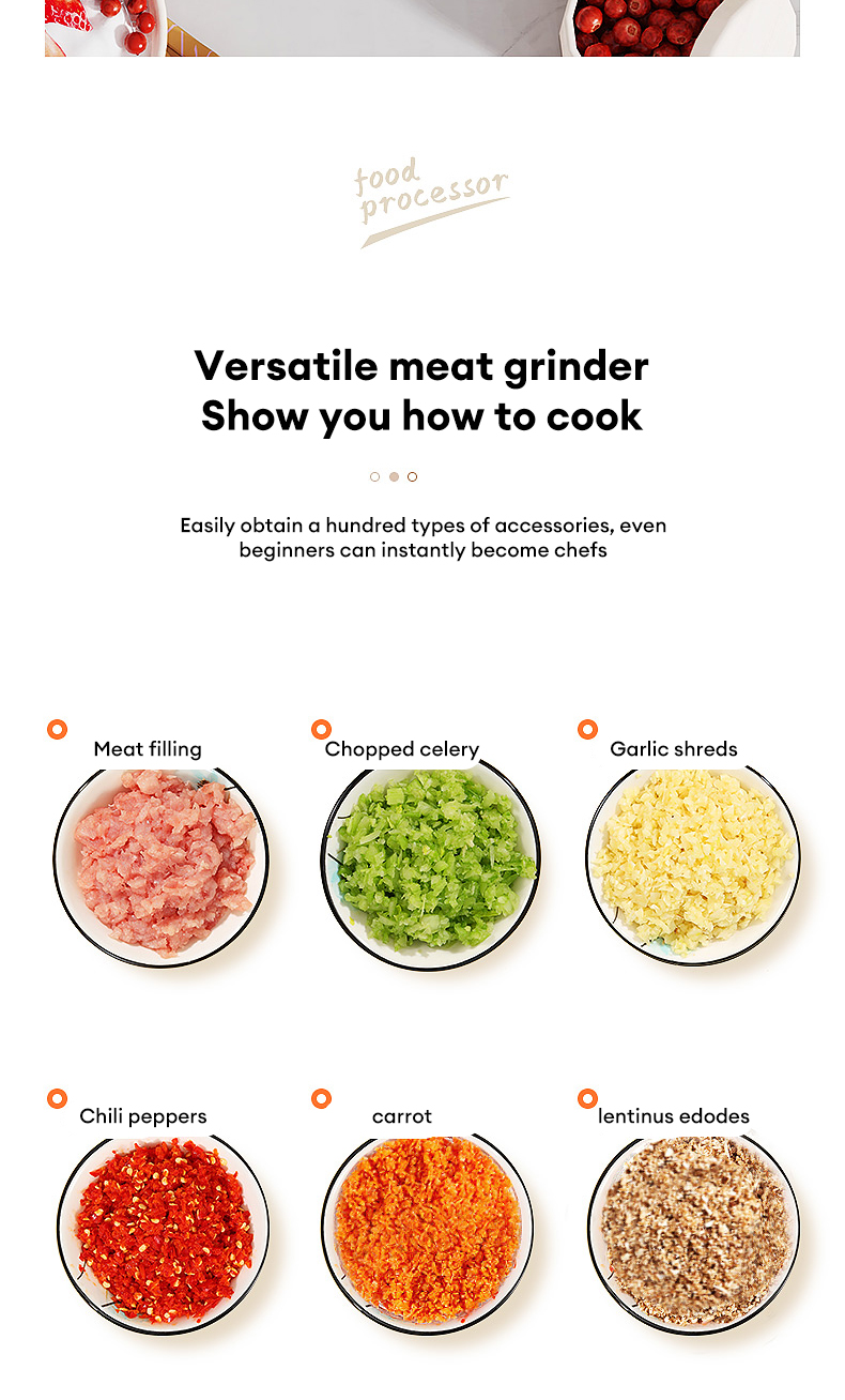 Cordless Mini Blender Electric Garlic Chopper Baby Food Processor Meat ...