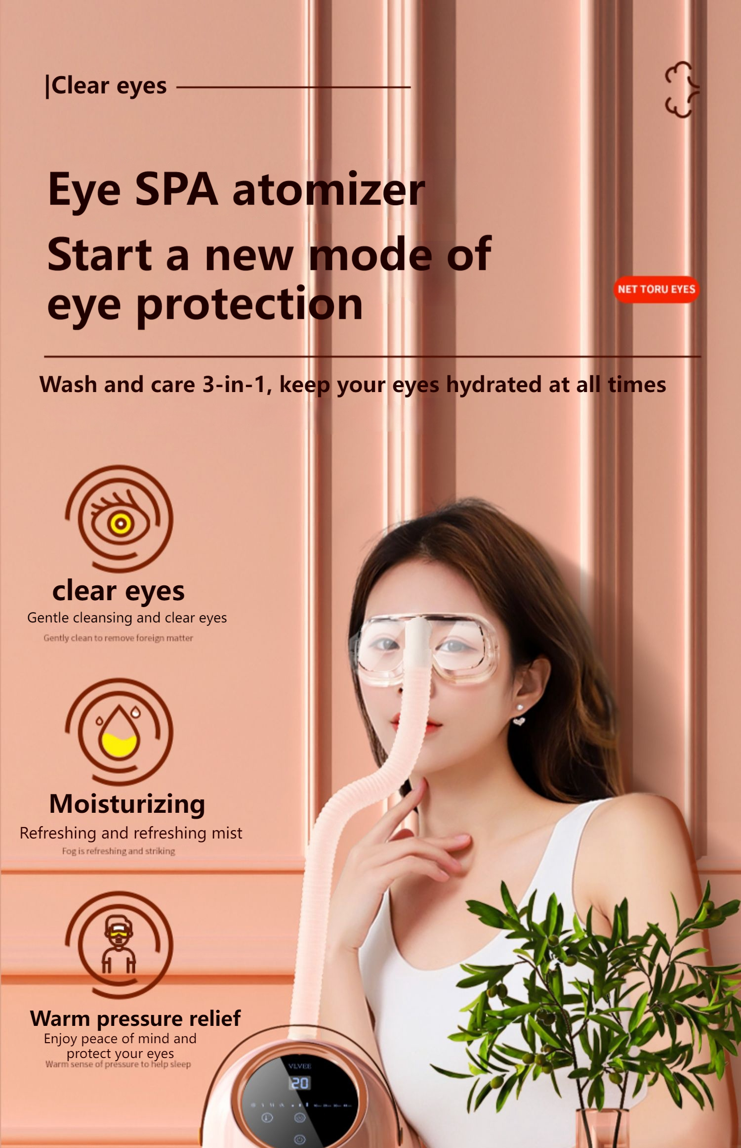 [Ready stock]VLVEE 眼部雾化仪 眼部SPA Eye Atomizer Spa Fumigation Steam Eye ...