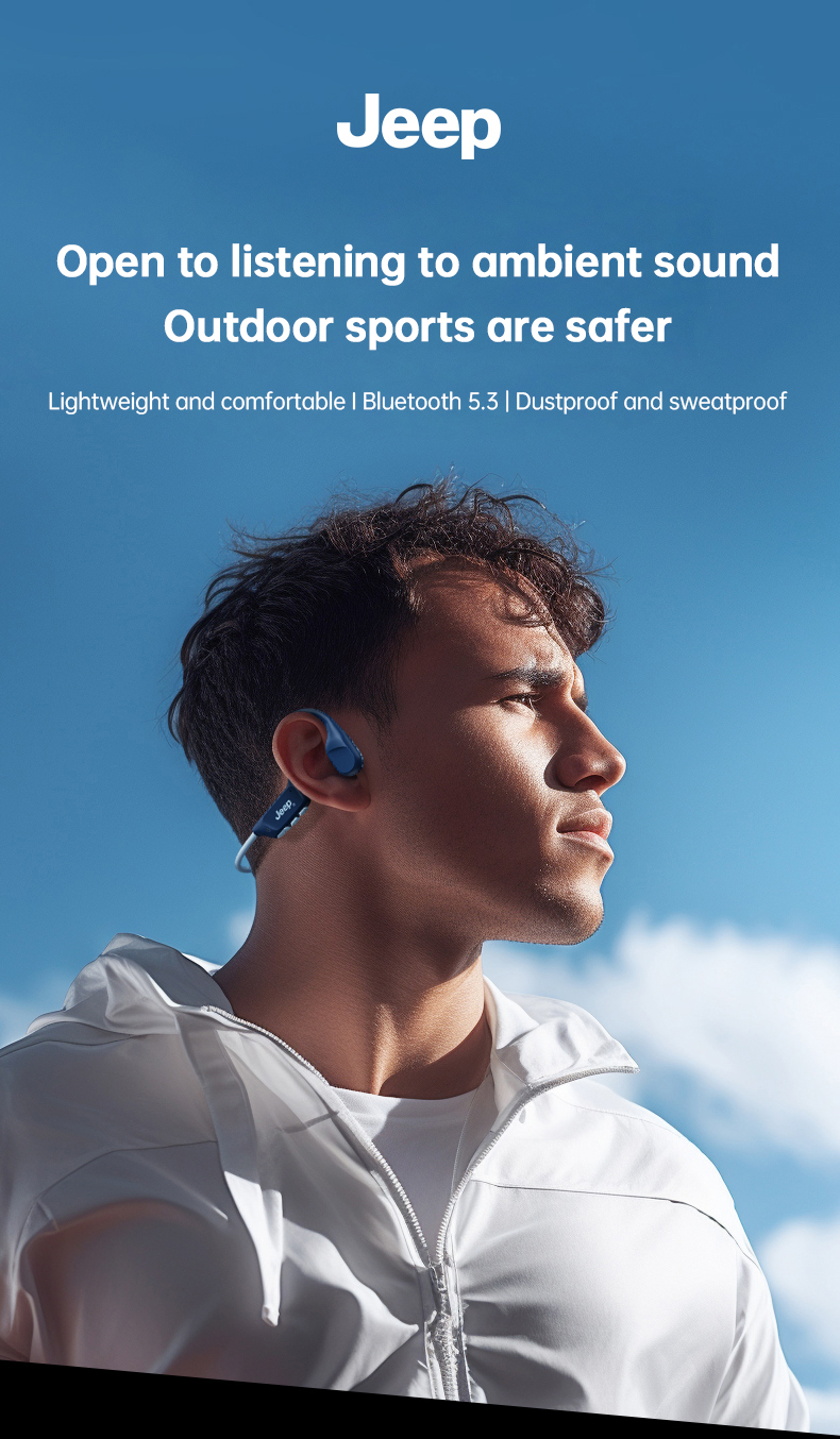 Jeep EC006 Bone Conduction Hearphones IPX6 Water/Sweat Resistant HiFi Sound Quality Sport ...