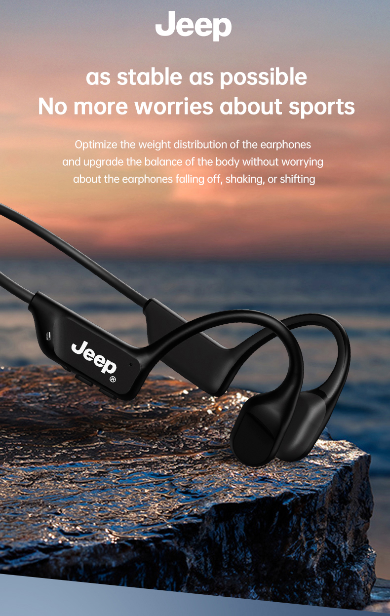 Jeep EC006 Bone Conduction Hearphones IPX6 Water/Sweat Resistant HiFi Sound Quality Sport ...