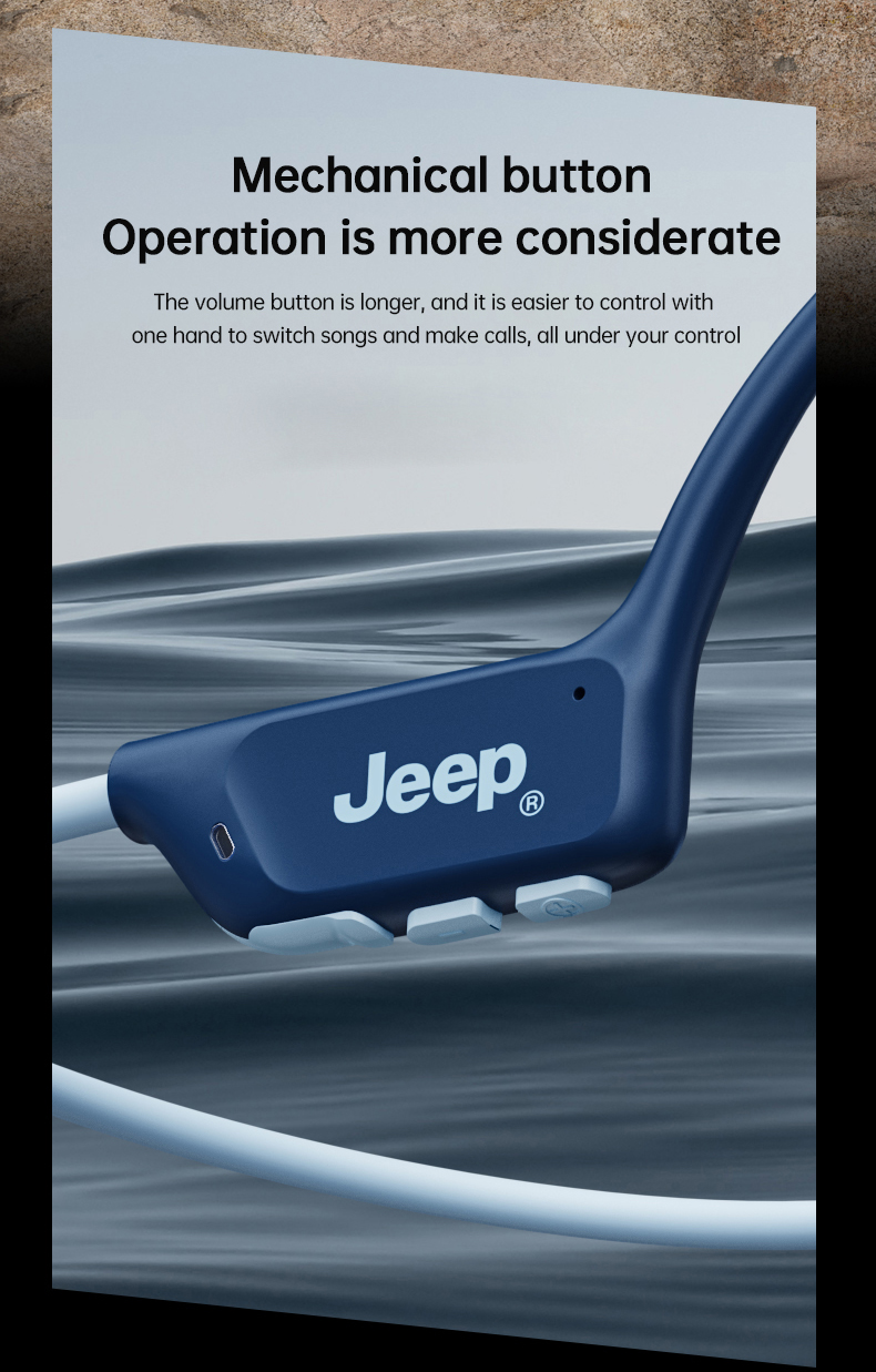 Jeep EC006 Bone Conduction Hearphones IPX6 Water/Sweat Resistant HiFi Sound Quality Sport ...