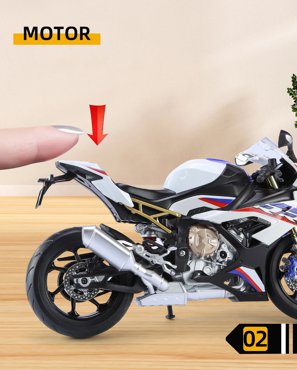 1:9 Large Scale Motor BMW S1000 RR Alloy Diecast Motorcycle Model ...