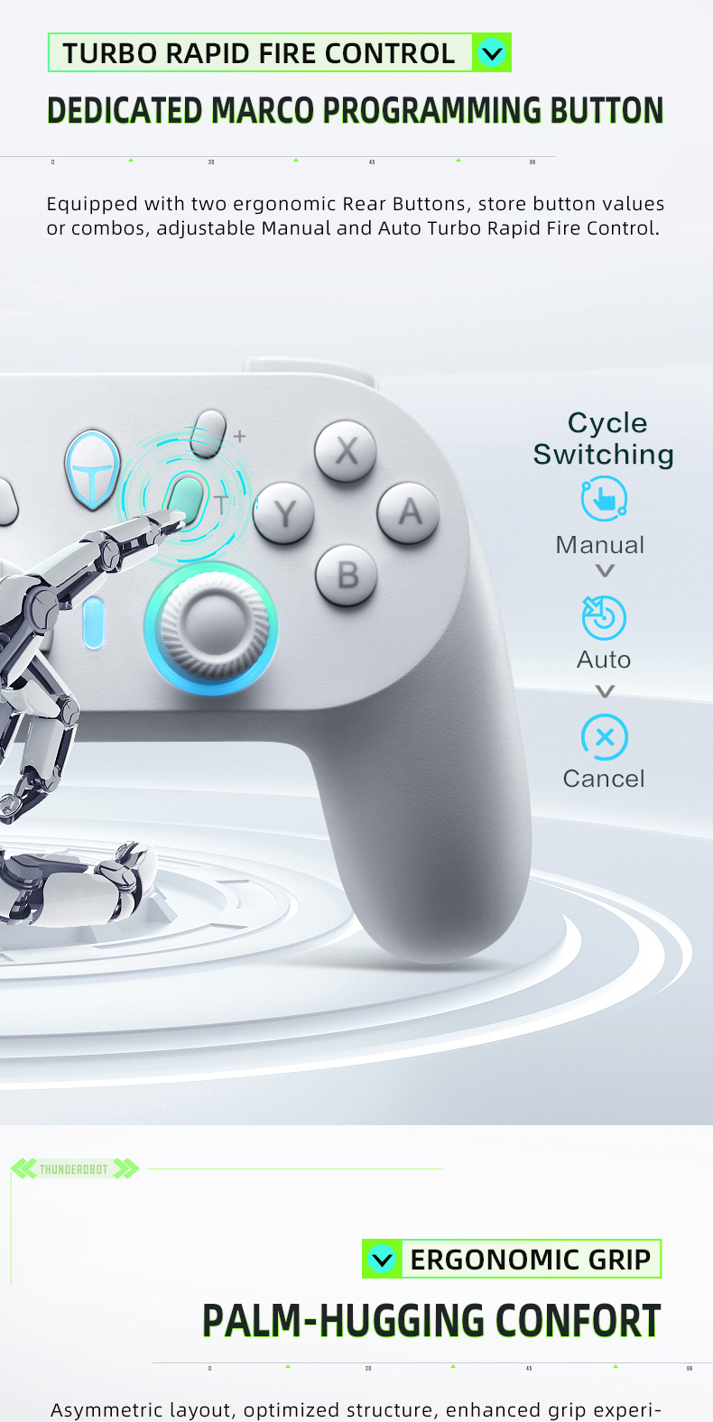 Thunderobot G45 Pro Tri-Mode Gamepad, 2.4G Wireless , Wired , Bluetooth ... Thunderobot G45 Pro Tri-Mode Gamepad, 2.4G Wireless , Wired , Bluetooth ...