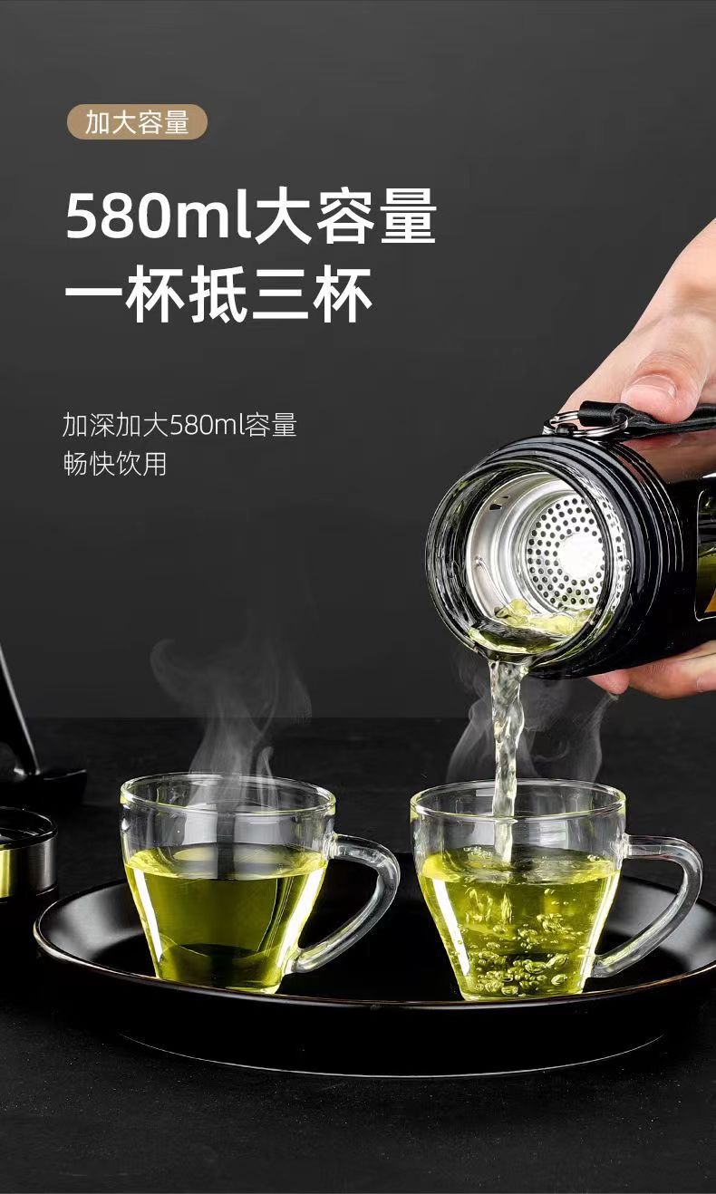【ready stock】420/580ml Teapot Glass Water Bottle Tea Filter Heat Low ...