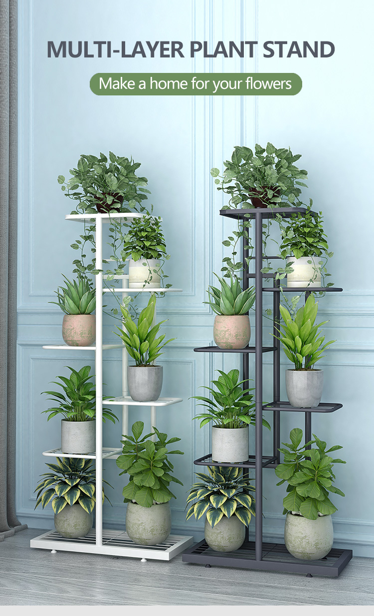 ️ JS Plant Garden Rack Multi-Layer Flower Pot Stand Steel Gardening ...