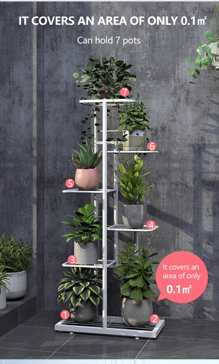 ️ JS Plant Garden Rack Multi-Layer Flower Pot Stand Steel Gardening ...