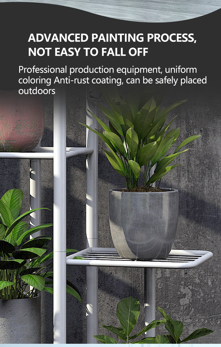 ️ JS Plant Garden Rack Multi-Layer Flower Pot Stand Steel Gardening ...