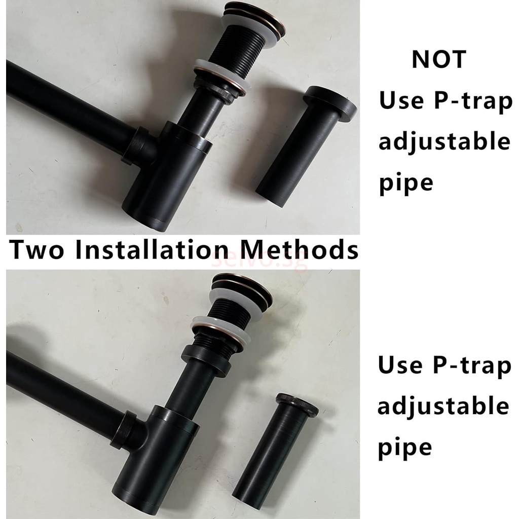 Basin Bottle Trap Bathroom Sink Stopper P-Trap Complete Set Adjustable ...