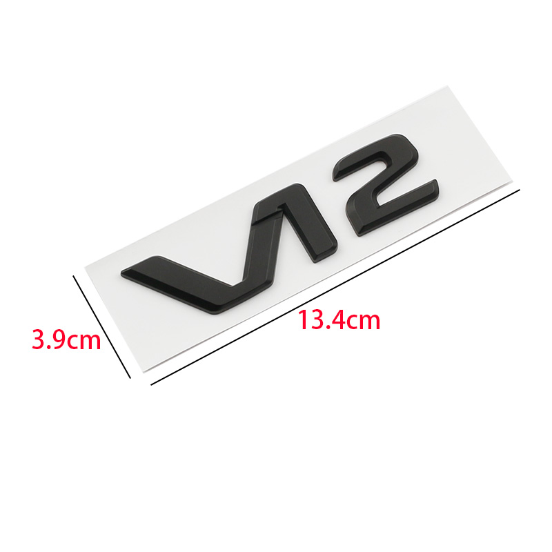 1 x ABS V12 Letter Logo Car Auto Rear Trunk Emblem Badge Sticker Decal ...