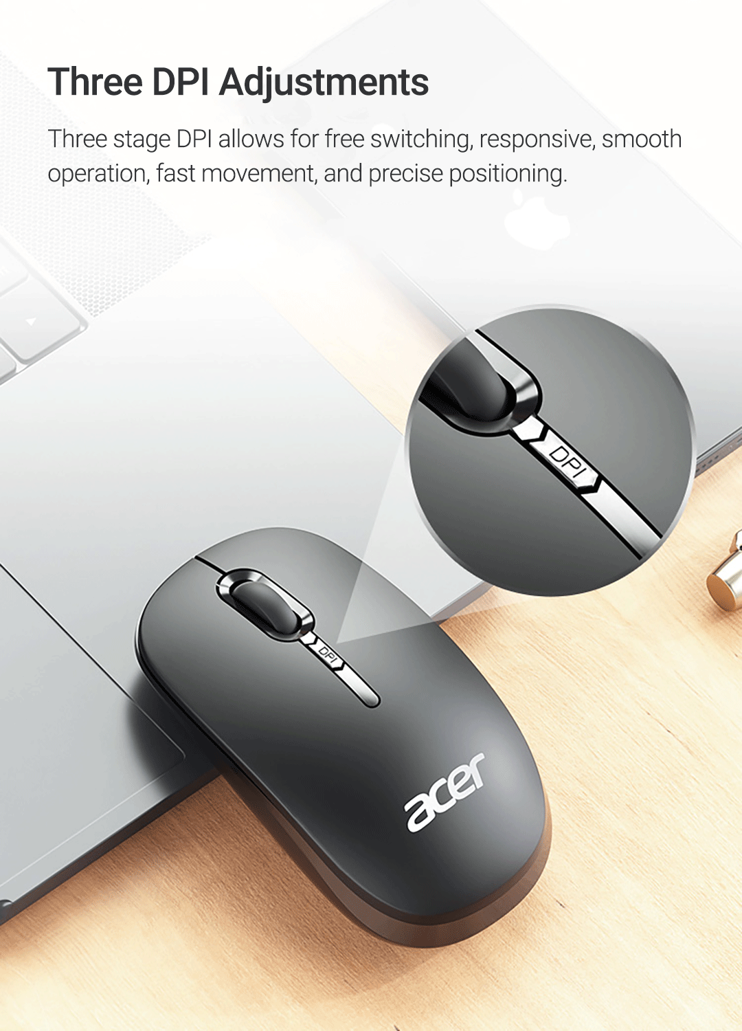 Acer Wireless Mouse M153 Mute Mouse Three Speed DPI Adjustment 2.4G Wireless Connection | Shopee ...