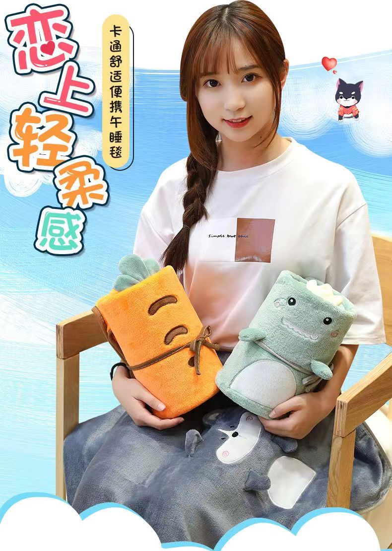 Cartoon 2 In 1 Pillow Blanket Cushion Quilt Kartoon Bantal Selimut ...