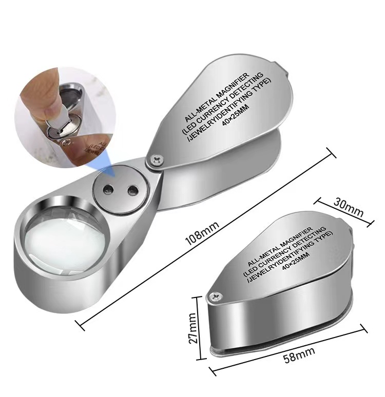 40 times UV banknote inspection lamp with LED light, all-metal foldable ...