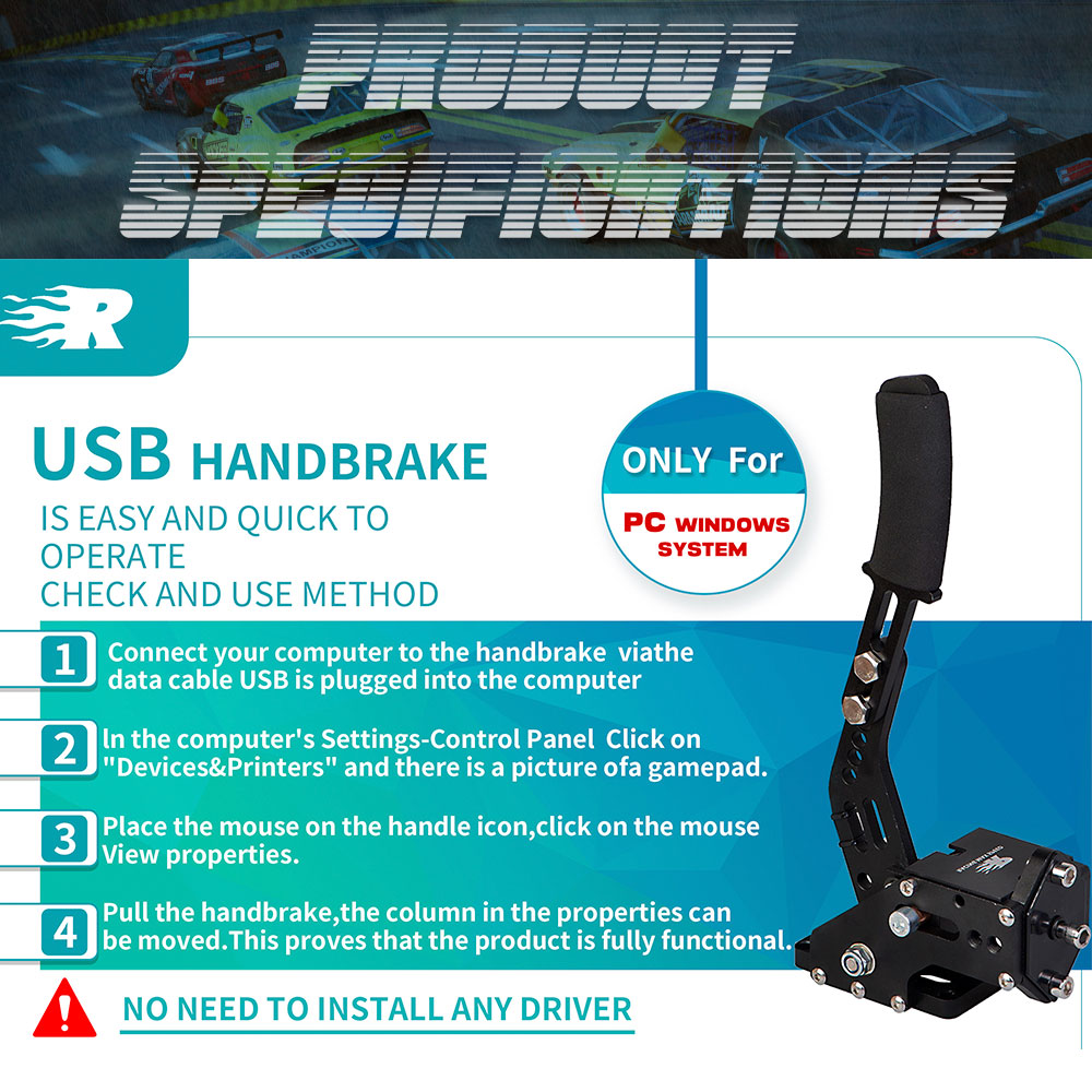 PC Racing Game USB Handbrake with H Gear Shifter Suit For Logitech G27 ...