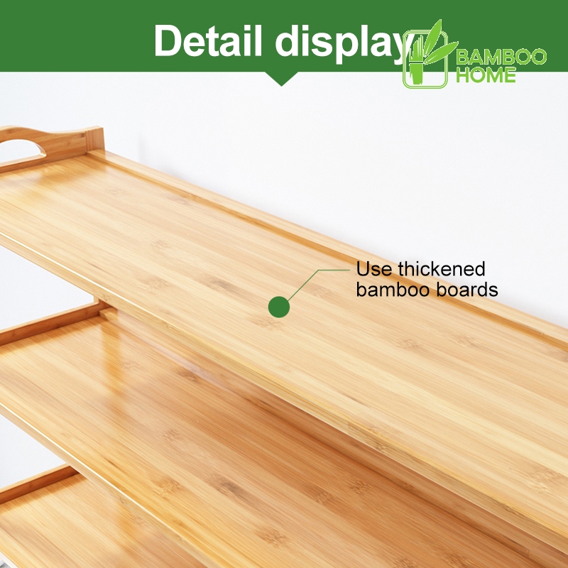 Bamboo Shoe Rack 2-7Layers 50-100CM Over 40+Pairs Shoes Storage Rak ...