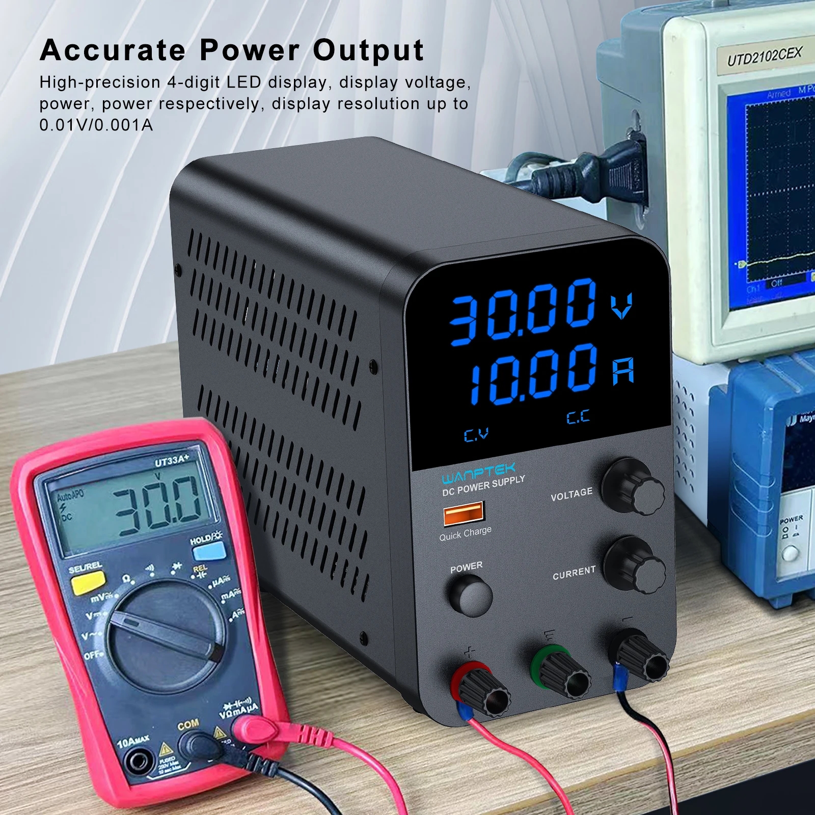 Wanptek Adjustable DC Power Supply 30V 10A 60V 5A 120V3A Laboratory ...